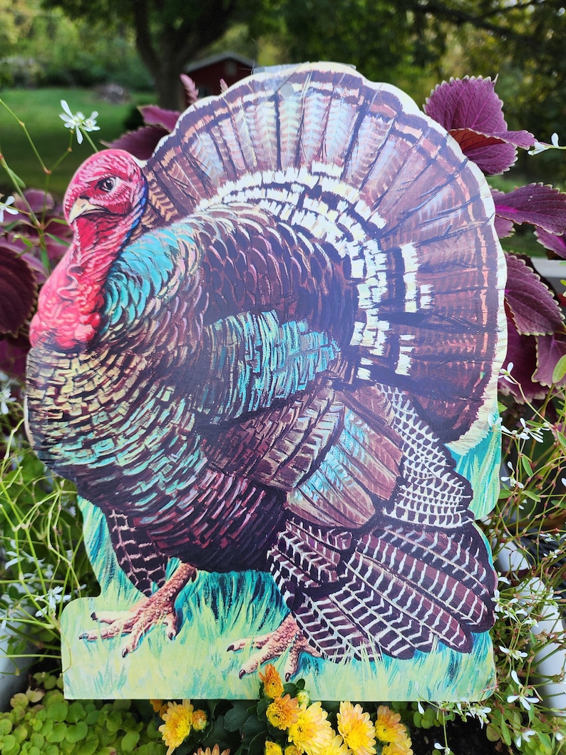 Vintage Turkey Decoration, Double Sided Paper, Thanksgiving, Eureka USA ...