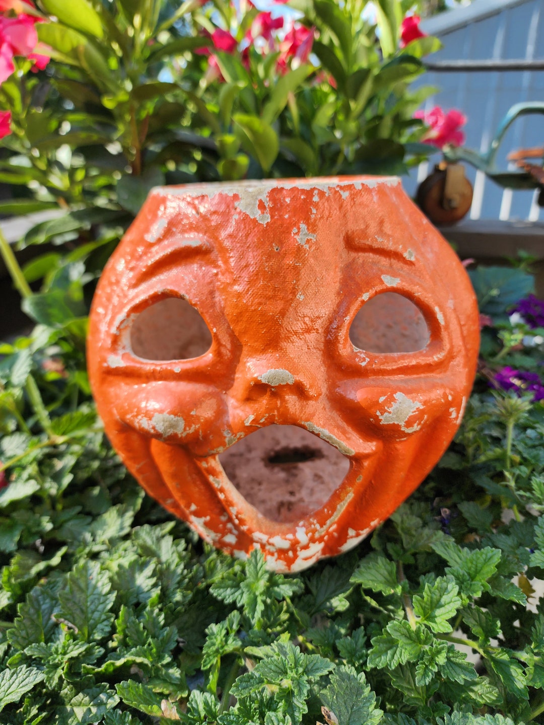 Vintage Halloween Paper Mache Jack-o-lantern,extra Large Size, Pumpkin ...