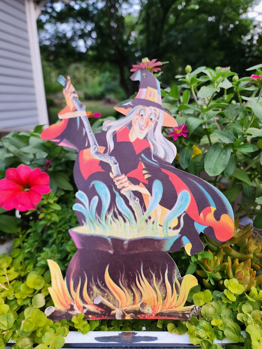 Vintage Halloween Paper Witch Halloween Decoration - Etsy