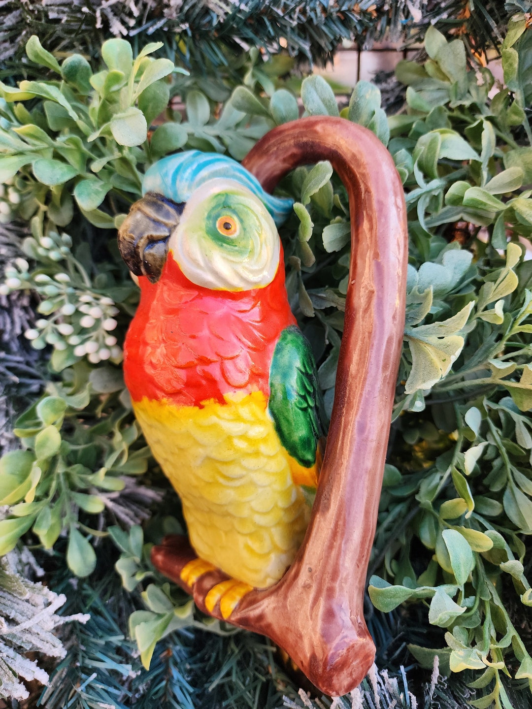 Vintage Garden Hanging Parrot Planter, Tropical Decor, Occupied Japan ...