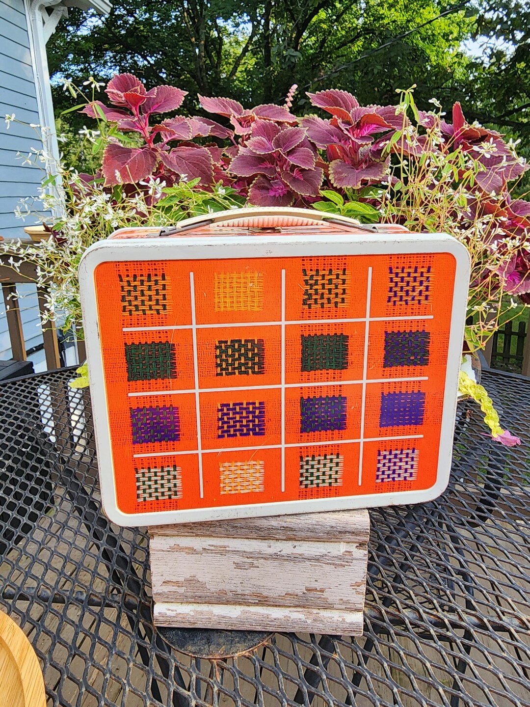 Vintage Plaid Red Lunch Box, Metal - Etsy