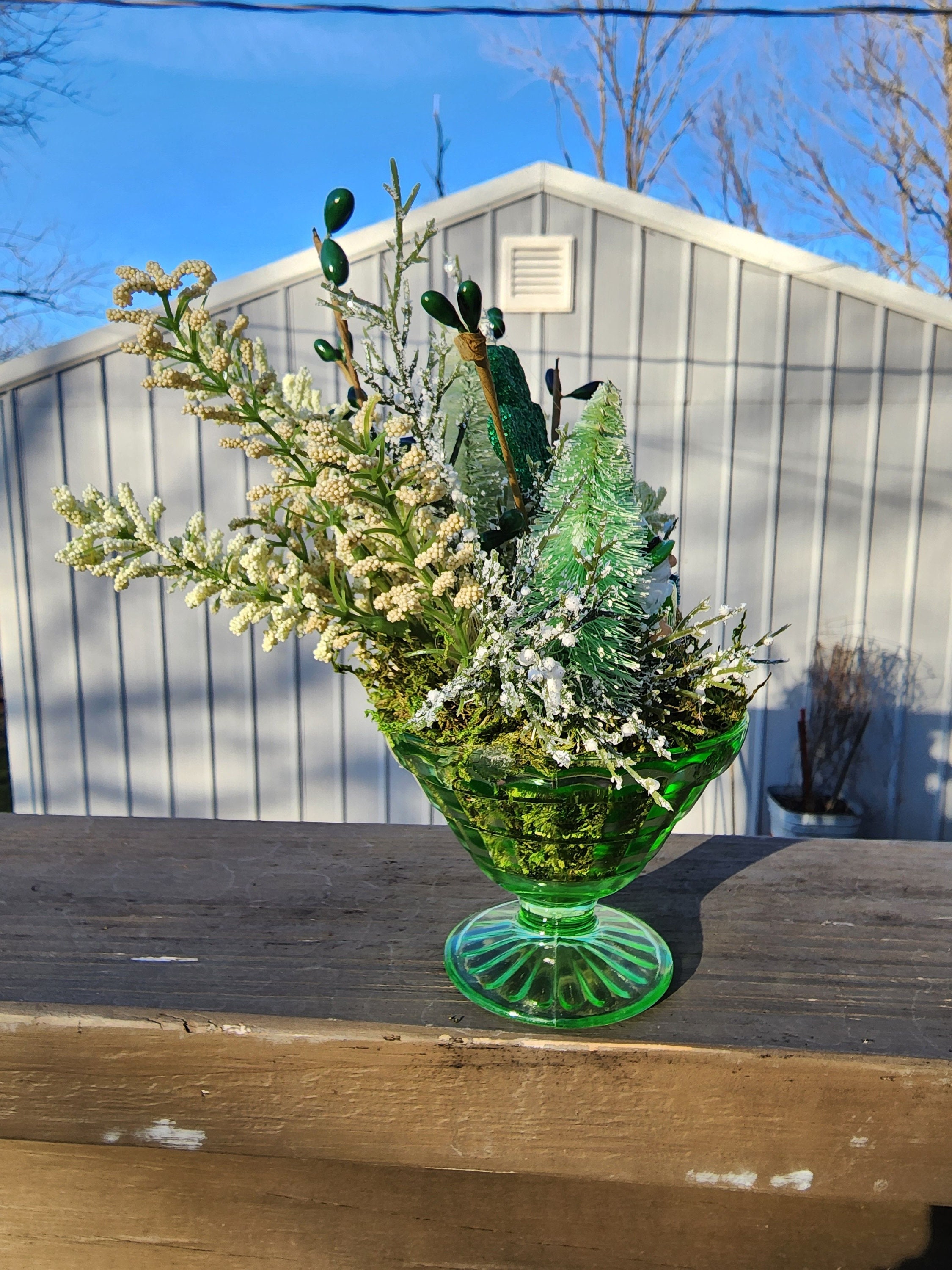 Vintage Depression Glass Diorama, Dessert Dish, St Patrick's Day - Etsy