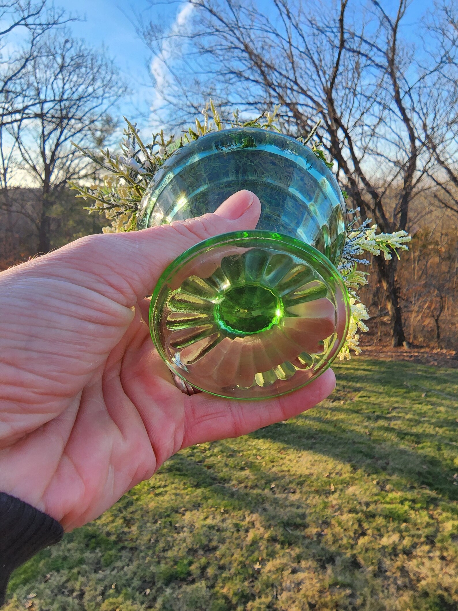 Vintage Depression Glass Diorama, Dessert Dish, St Patrick's Day - Etsy