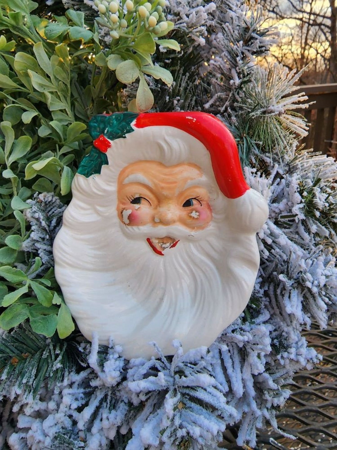 Vintage Santa Face Plaque, Platter, Wall Hanging, Japan - Etsy