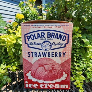 Vintage Polar Brand Ice Cream Box Container, Strawberry - Etsy