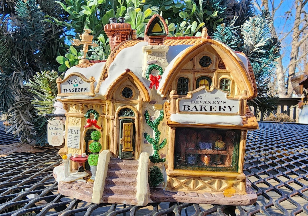 Vintage Christmas Porcelain Lighted House: Devaney's Bakery, Lemax ...