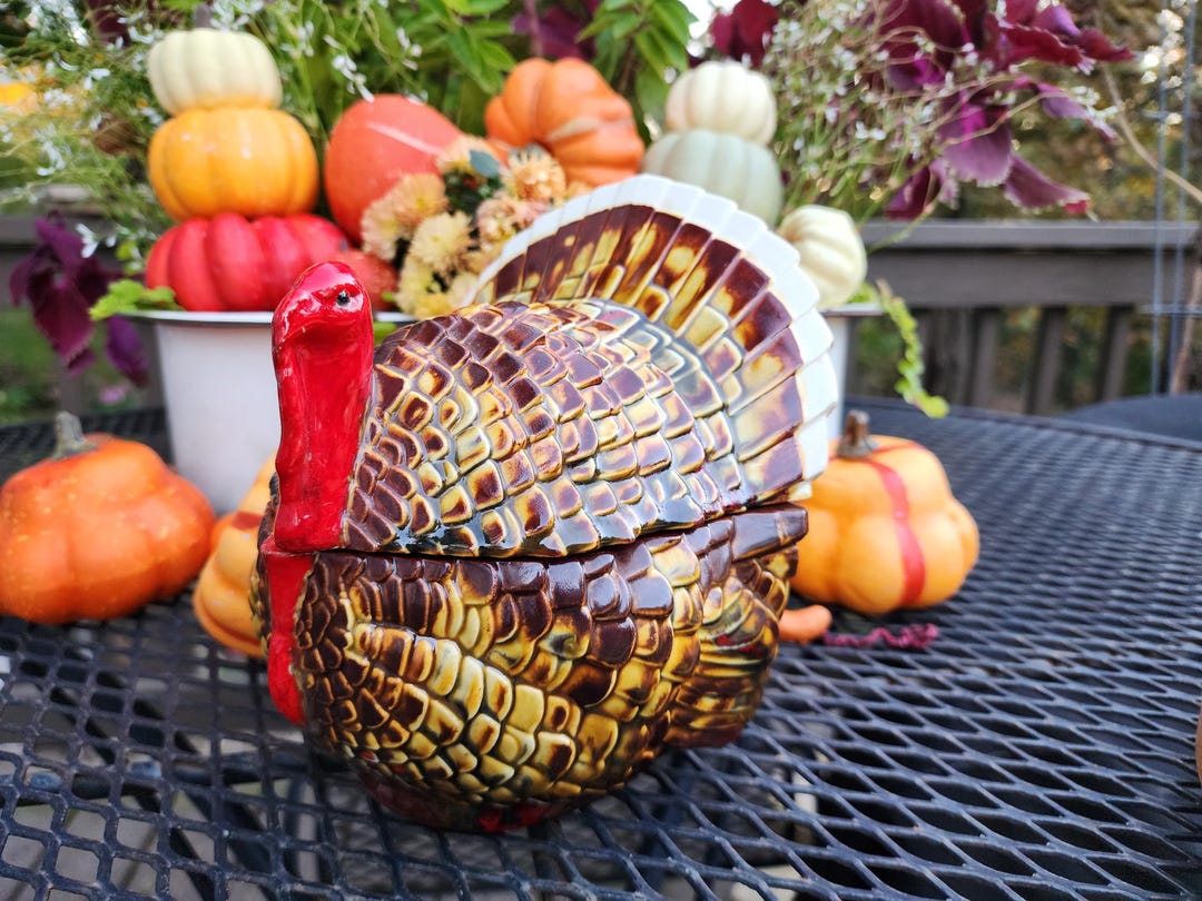 Vintage Turkey Lidded Candy Dish, Thanksgiving - Etsy