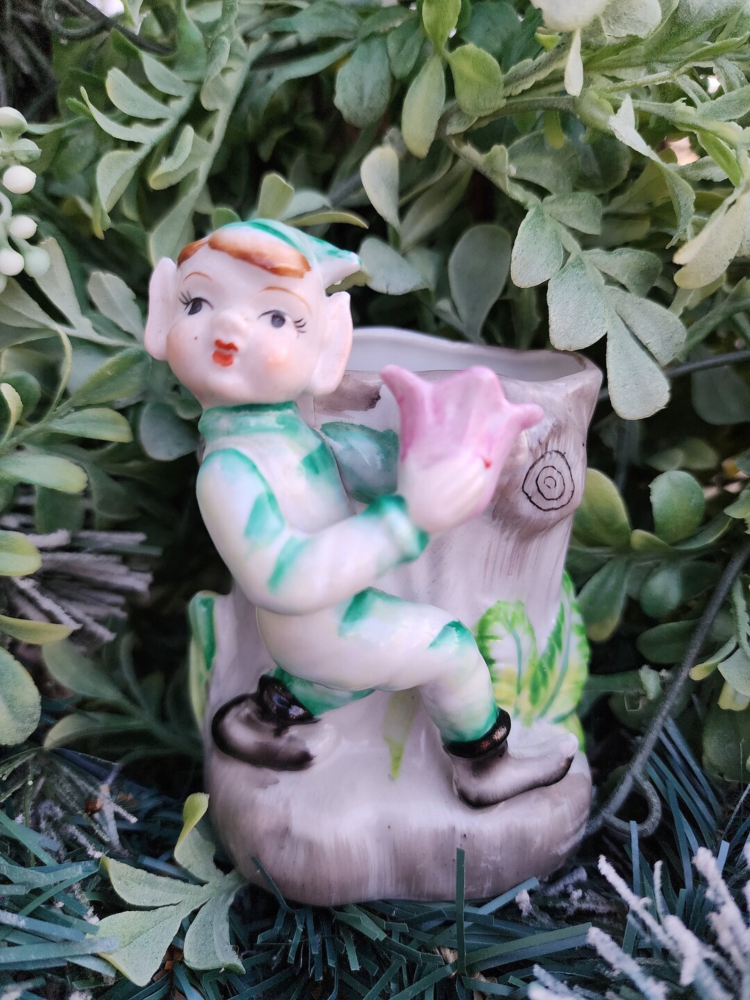 Vintage Elf Garden Planter, Flower/bud Vase, Occupied Japan - Etsy