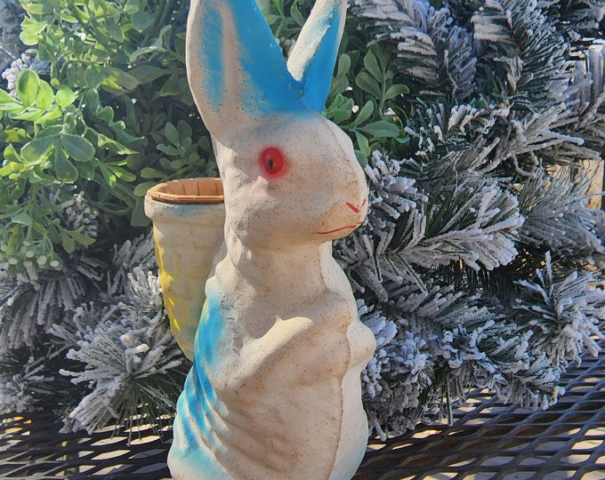 Vintage Paper Mache Bunny With Candy Basket - Etsy