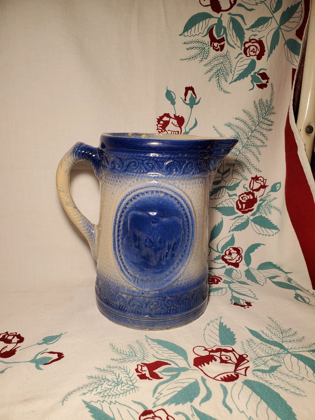 Antique "cows" Pitcher, Blue and White Pottery Co. - Etsy