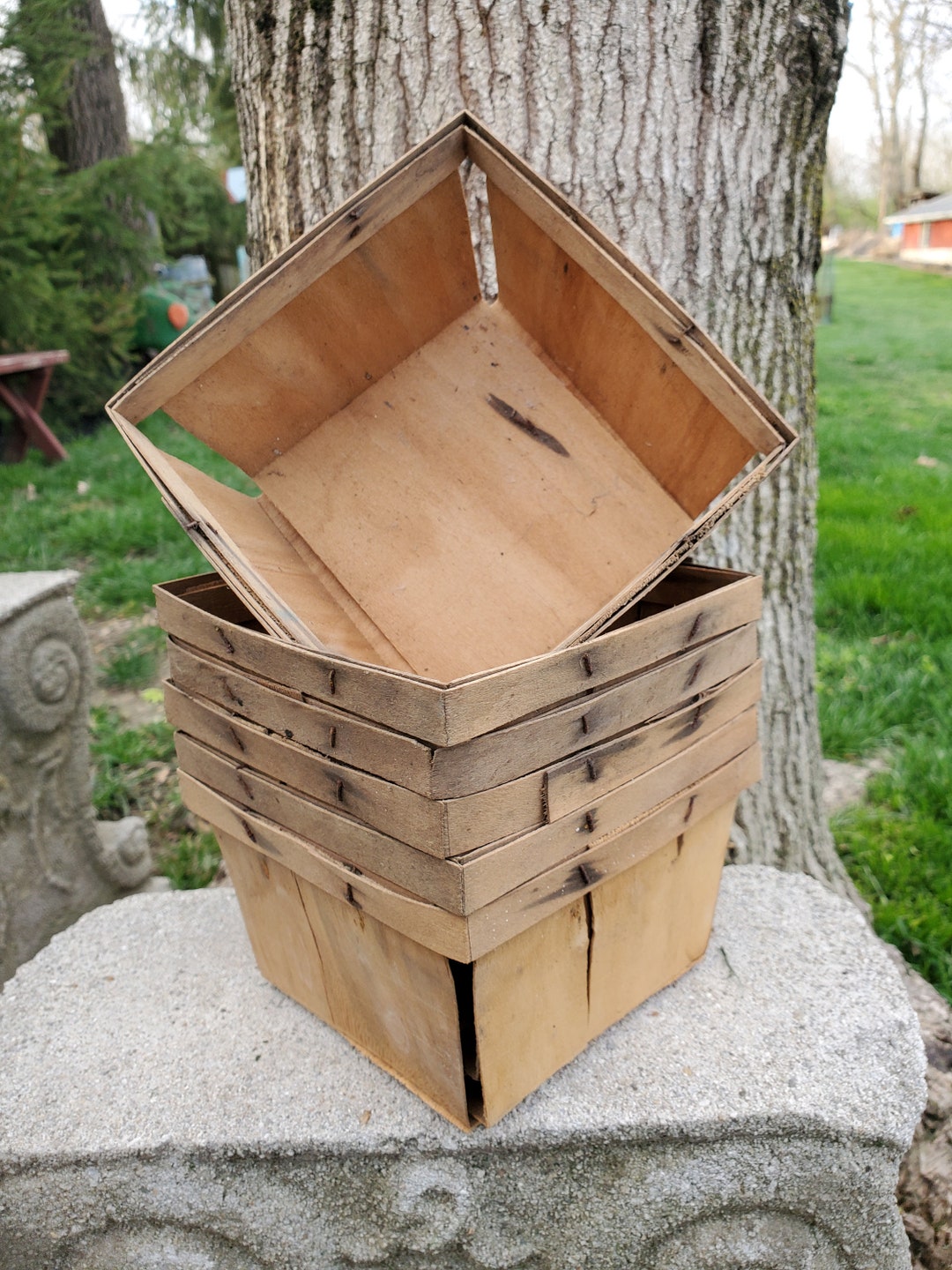 6 Vintage Berry Boxes, Wooden - Etsy