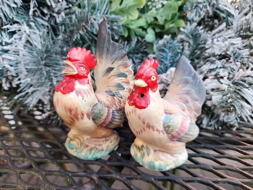 Vintage Lefton Rooster/hen Set Salt & Pepper Shakers, Japan - Etsy