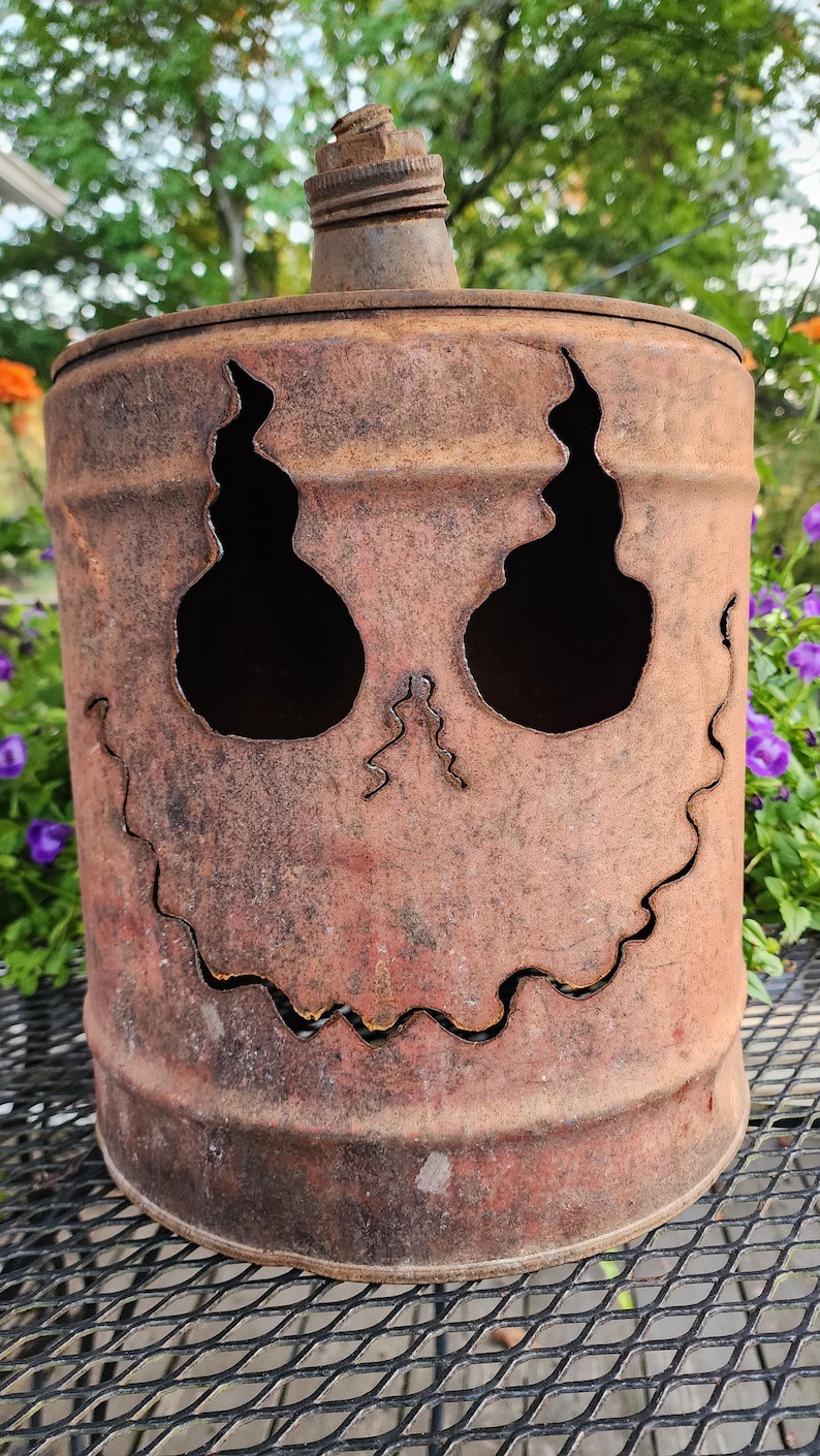 Vintage Halloween Gas Can Jack-o-lantern, Luminary, Upcycle, Repurposed ...