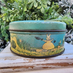 Vintage Peter Rabbit Easter Tin, Round,tindeco - Etsy