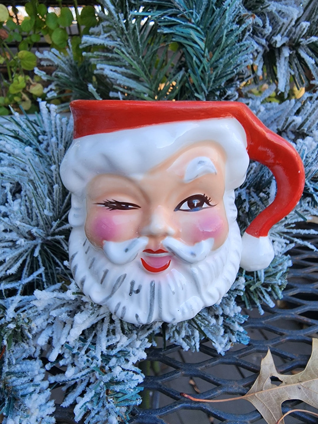 Vintage Christmas Napco Winking Santa Mug, Marked - Etsy