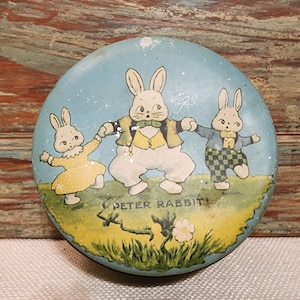 Vintage Peter Rabbit Easter Tin, Round,tindeco - Etsy