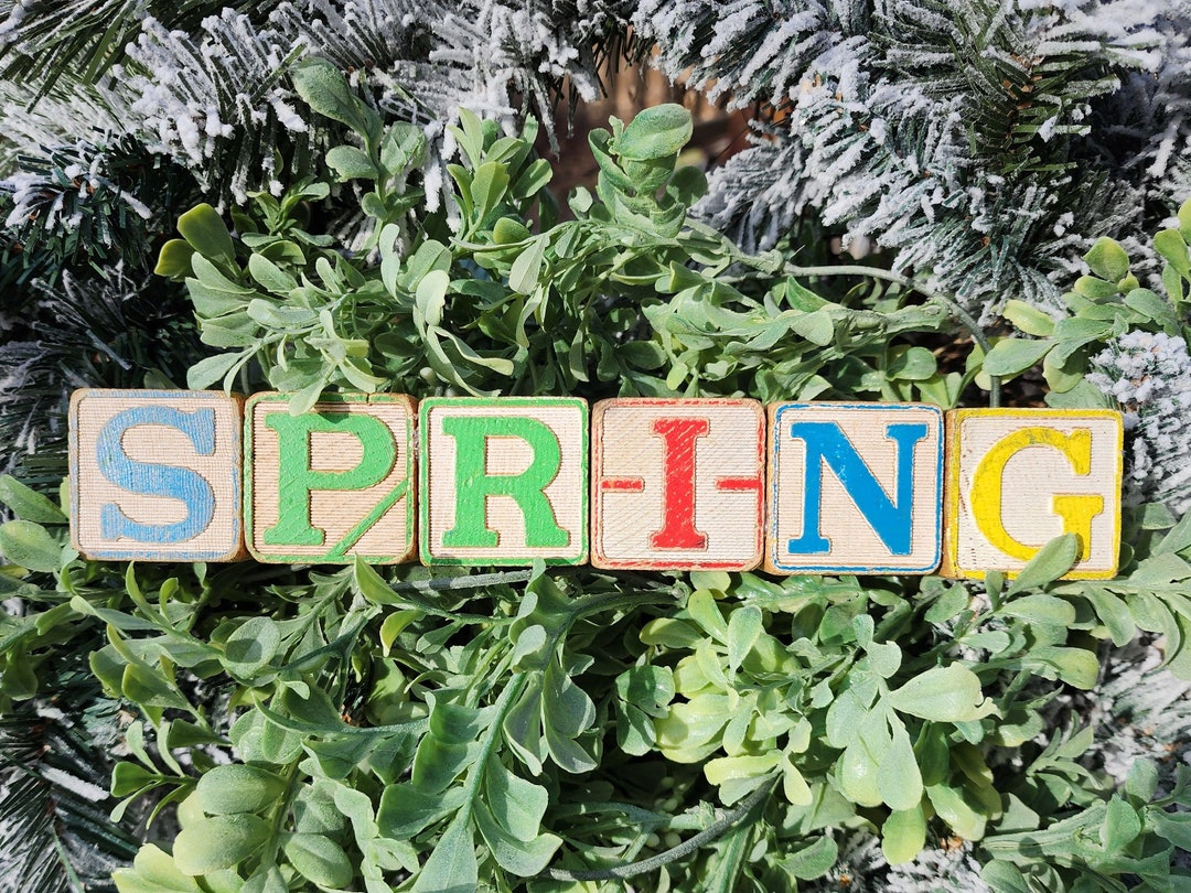 Vintage SPRING Alphabet Block Word, Large Size Blocks - Etsy