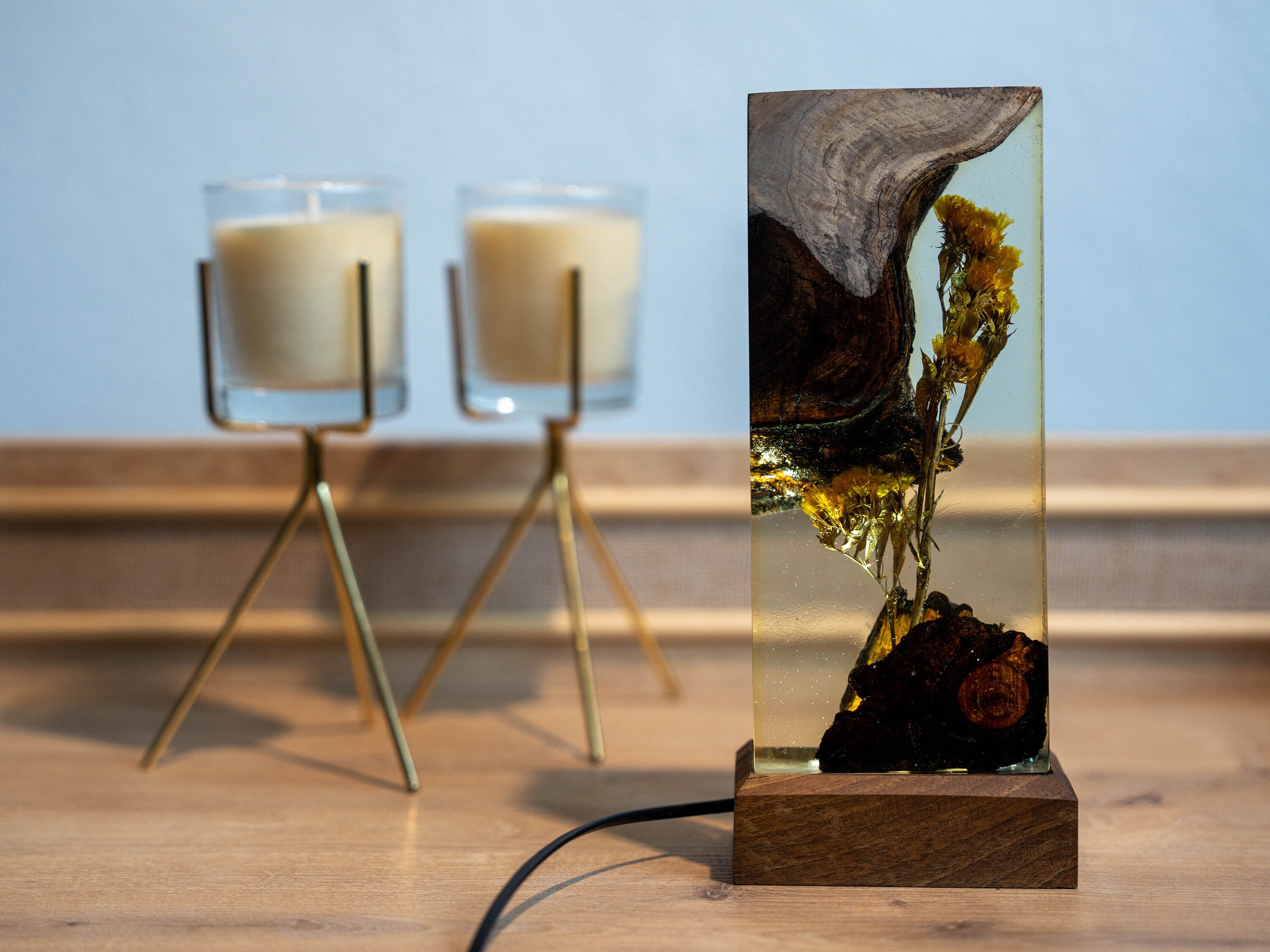 Epoxy Light Resin Light Night Light Unique Light Desk - Etsy