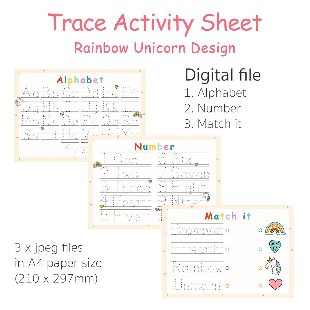 Trace Activity Sheet - Etsy