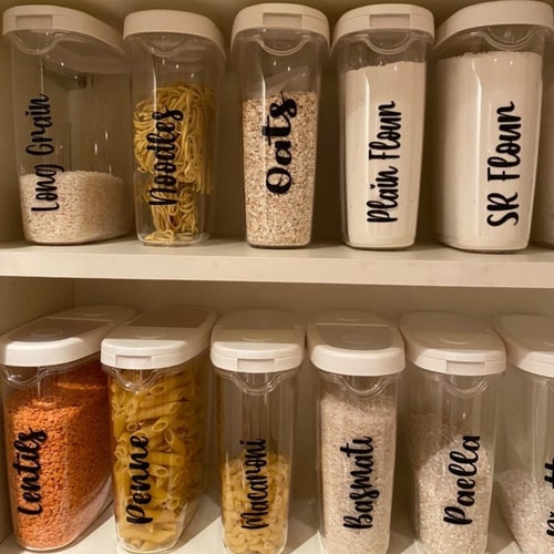 Pantry Kitchen Jar Labels Decals Storage Organise Vinyl Rae - Etsy