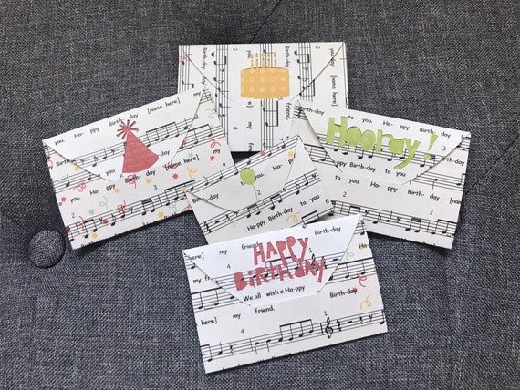 Birthday Note Cards SVG Happy Birthday Cardvelope Birthday - Etsy