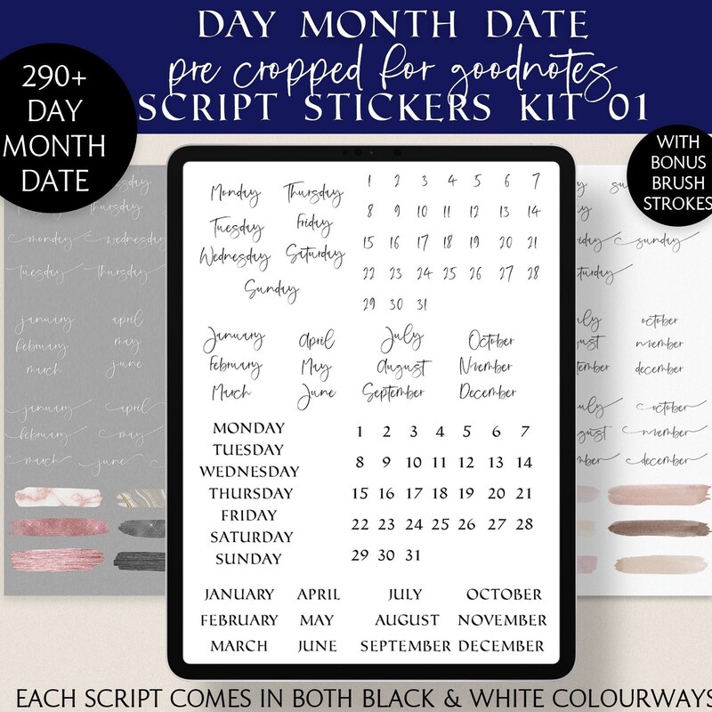 Day and Date Stickers - Etsy