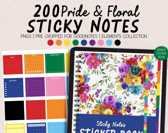 Pride Sticky Notes Rainbow Digital Stickers Goodnotes Precropped to Do ...