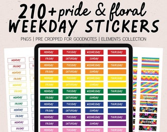 Days of the Week Script Stickers for Digital Planning Pre - Etsy