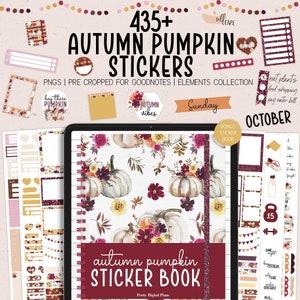 Autumn Digital Stickers Goodnotes Floral Sticker Book Pumpkin Planner ...