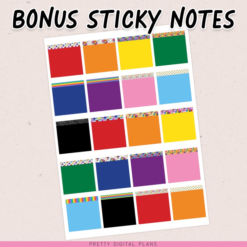 Pride Sticky Notes Rainbow Digital Stickers Goodnotes Precropped to Do ...