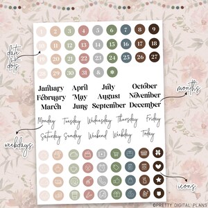 Everyday Digital Stickers Goodnotes Neutral Functional Stickers Planner ...