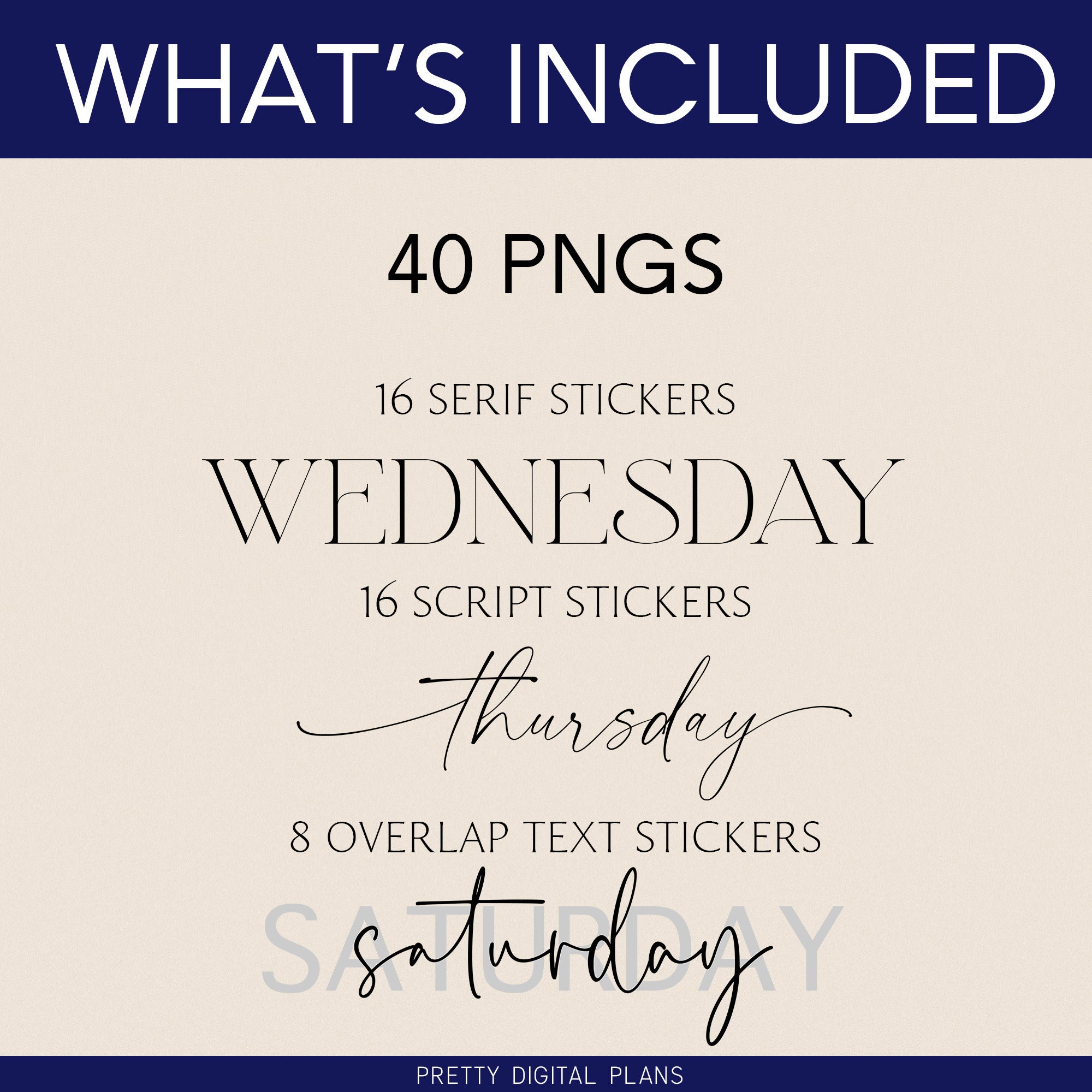 Days of the Week Digital Stickers for Goodnotes Digital Planner ...