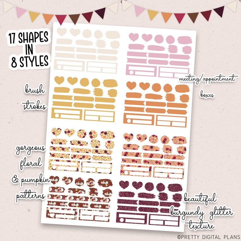 Autumn Digital Stickers Goodnotes Floral Sticker Book Pumpkin Planner ...