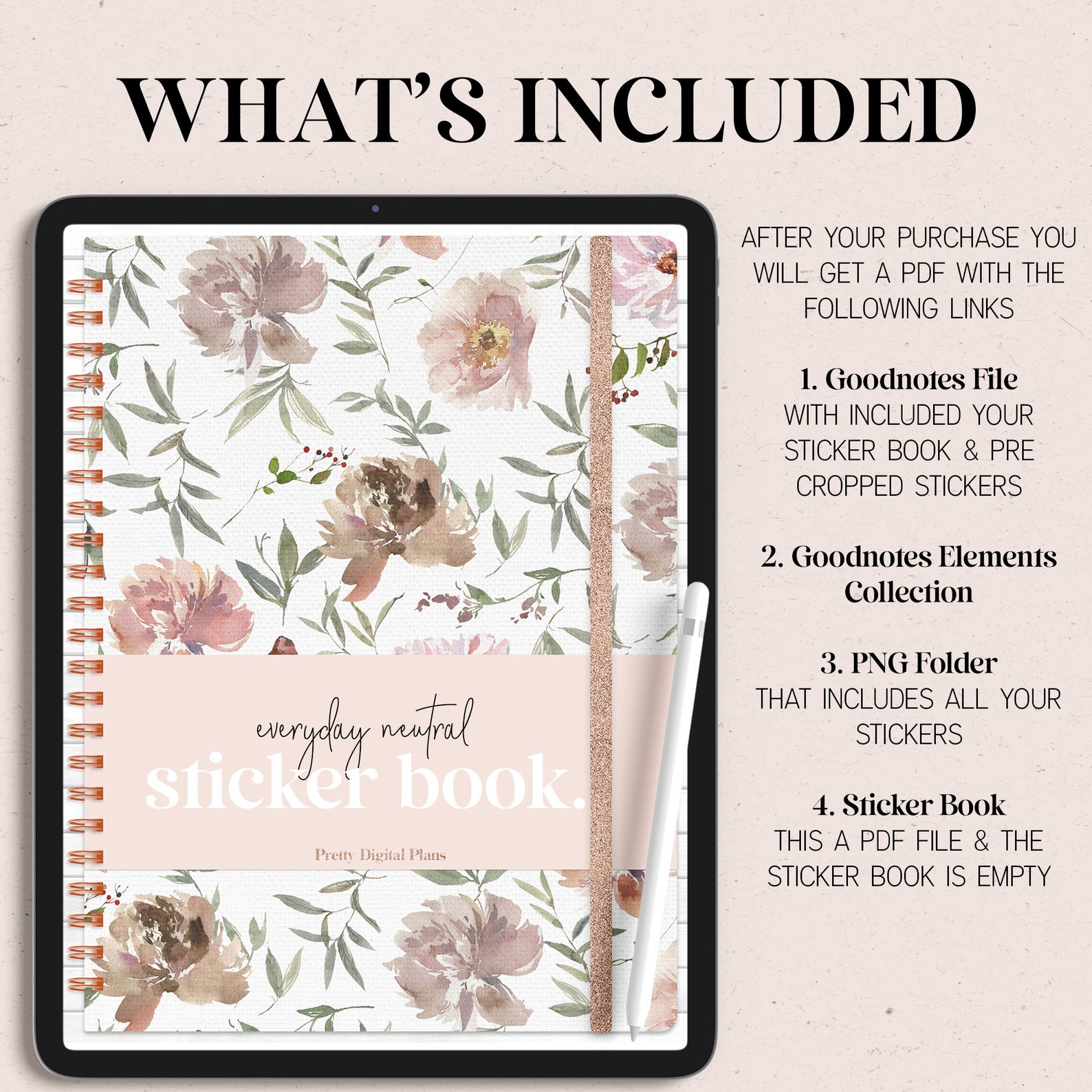 Everyday Digital Stickers Goodnotes Neutral Functional - Etsy