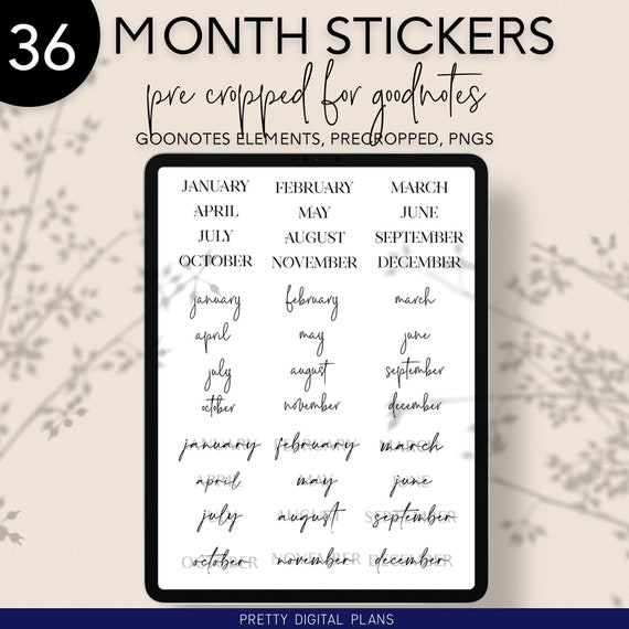 Month Digital Stickers for Planners Goodnotes Precropped - Etsy