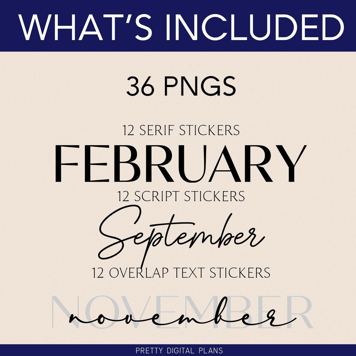 Months of the Year Digital Stickers for Planners Goodnotes Precropped ...