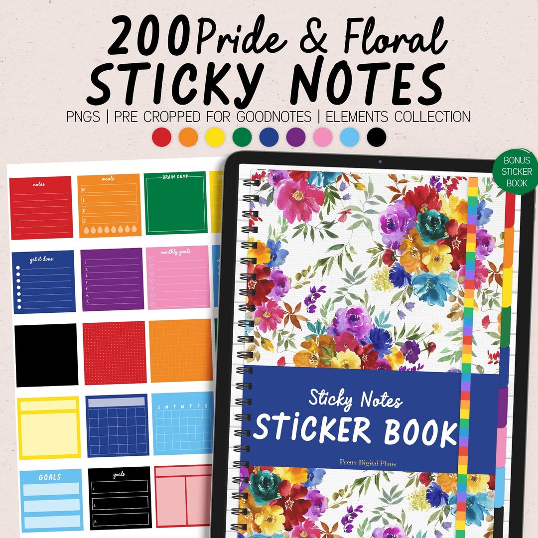 Pride Sticky Notes Rainbow Digital Stickers Goodnotes Precropped to Do ...