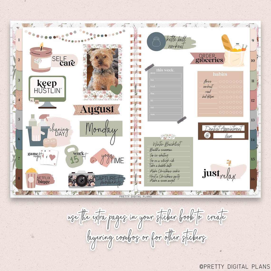 Everyday Digital Stickers Goodnotes Neutral Functional - Etsy