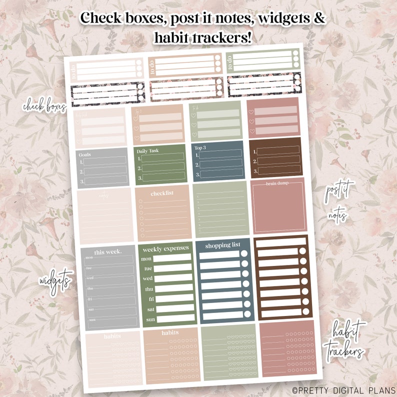 Everyday Digital Stickers Goodnotes Neutral Functional Stickers Planner ...