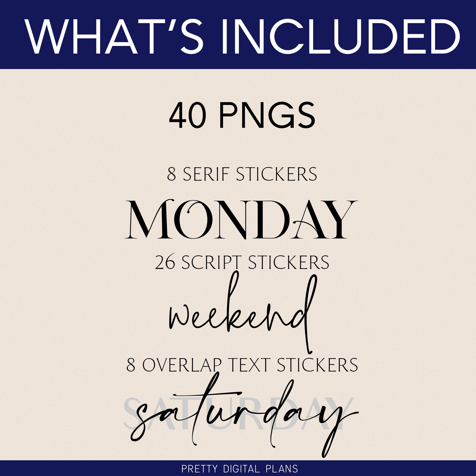 Days of the Week Stickers Goodnotes Digital Planner Stickers - Etsy