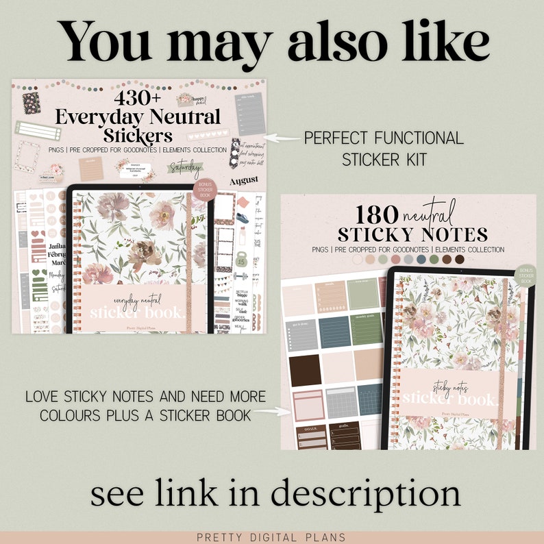 Sage Green Digital Sticky Notes Precropped Goodnotes Stickers to Do ...