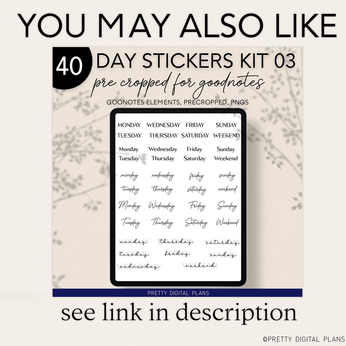 Months of the Year Digital Stickers for Planners Goodnotes Precropped ...