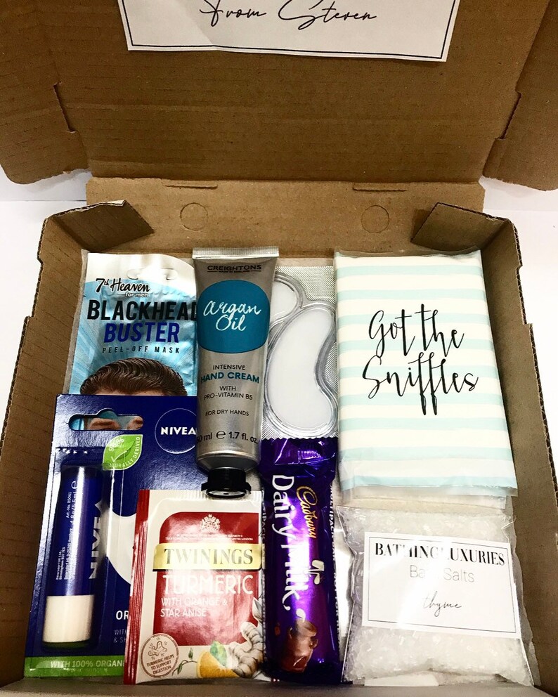 Get Well Soon Gift Box Pamper Hamper Spa Relaxation Cough Cold | Etsy