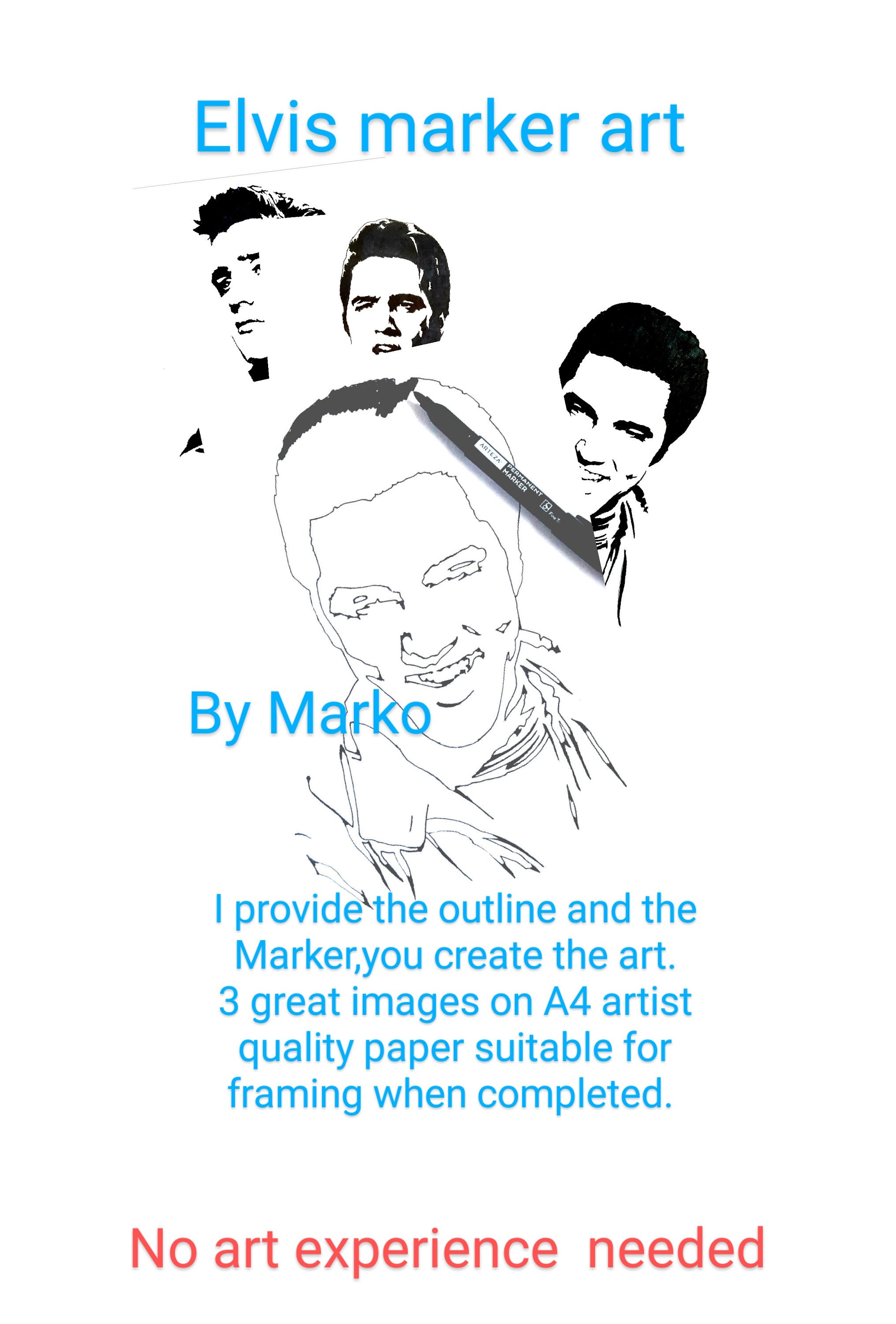 Elvis Marker Art - Etsy