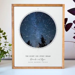Star Map Couples Engagement, Anniversary Gifts for Husband | Night Sky ...