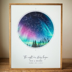 Night Sky Star Map Unique Birthday Gift Ideas for Wife | Unique Wedding ...