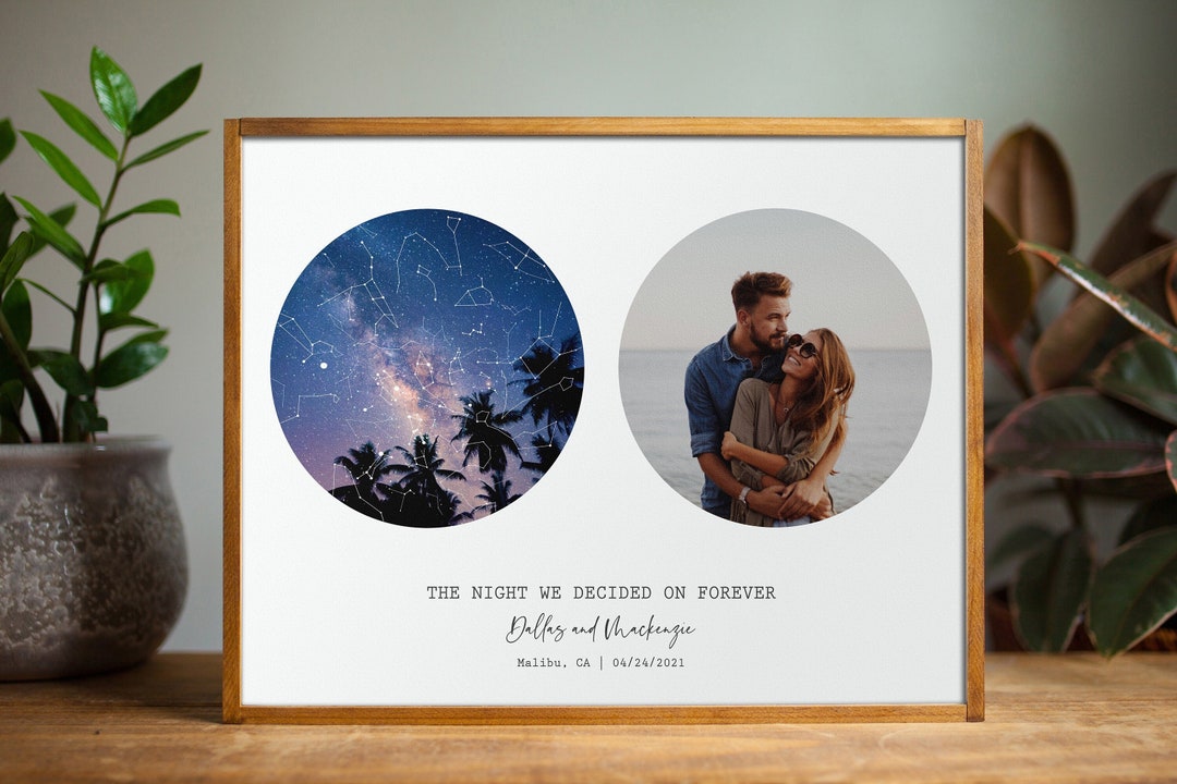Personalized Star Map Couples Engagement/wedding Gifts | Anniversary ...