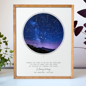 In Loving Memory Memorial Star Map Sympathy Gifts | Celebration of Life ...
