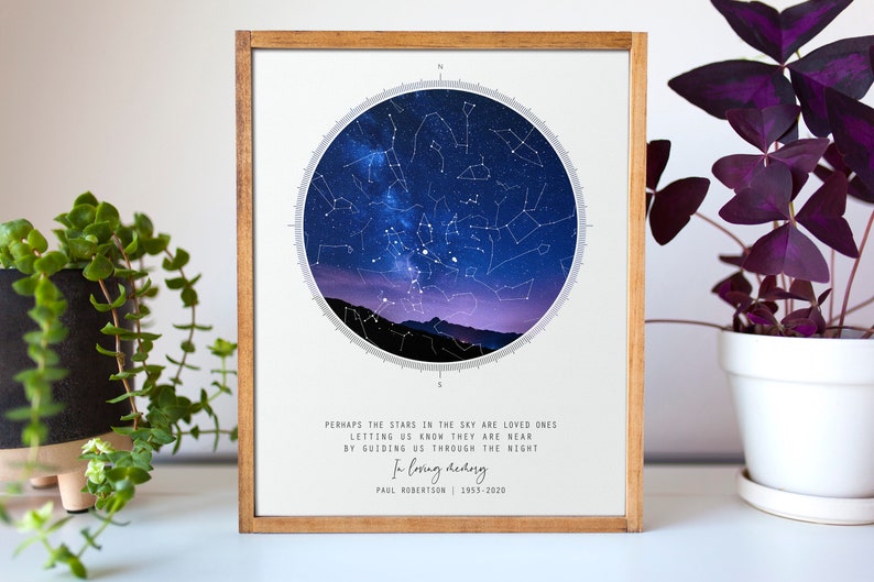 In Loving Memory Memorial Star Map Sympathy Gifts | Celebration of Life ...