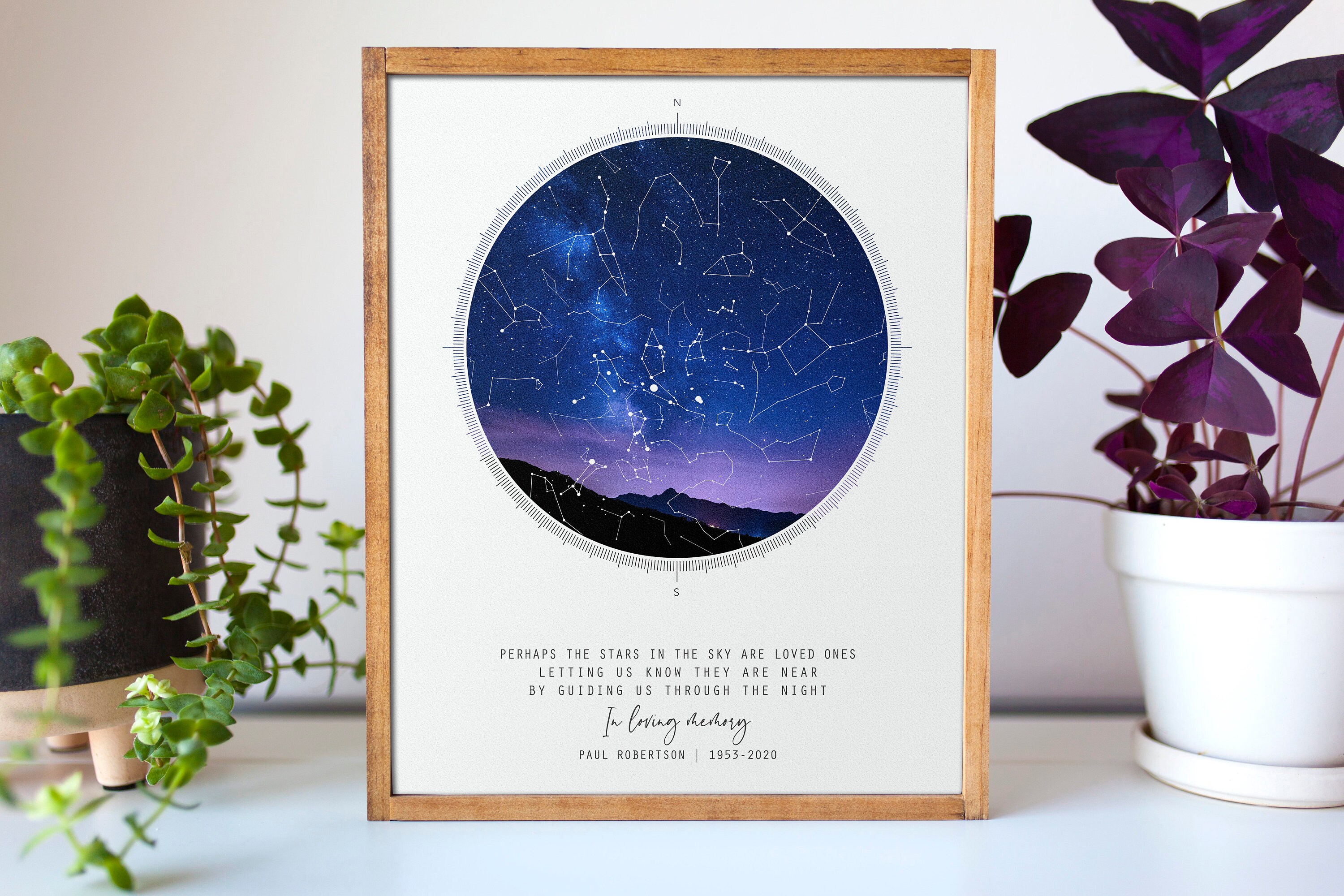 In Loving Memory Memorial Star Map Sympathy Gifts | Celebration of Life ...